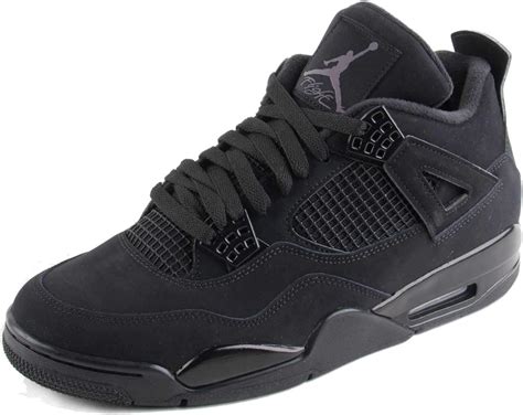 Nike Mens Air Jordan Retro 4 Black Cat Blackblack Lt Graphite