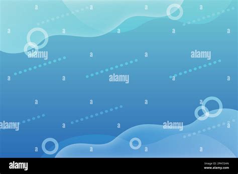 Blue Gradation Background With Wavy Frame And Bubbles Vector Illustration Stock Vector Image
