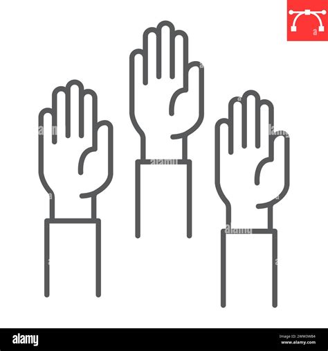 Democracy Line Icon Election And Political Demonstration Voter Vector