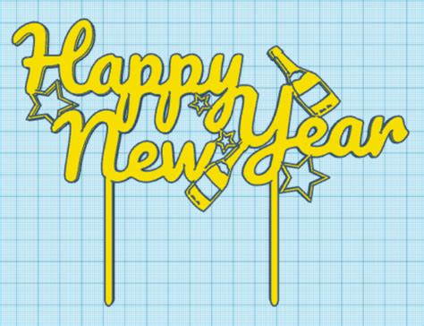 Stl File Happy New Year Topper Cake 🆕・3d Print Object To Download・cults