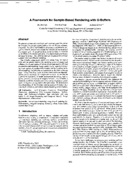 pdf a framework for sample based rendering with o buffers ankush