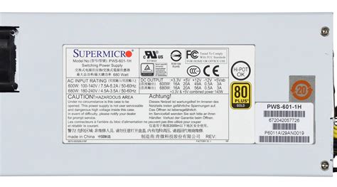 Malaysia Supermicro Pws 601 1h 680w 1u Multi Output Server Power Supply