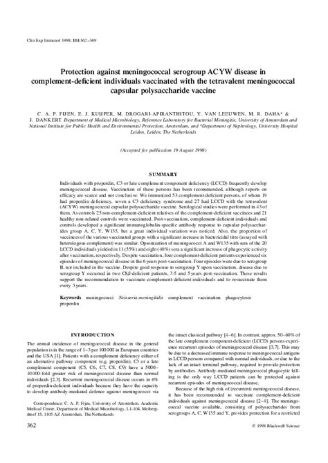 Pdf Deficiency Of The Eighth Component Of Complement Associated With