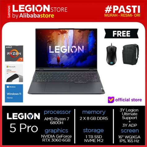 Promo Lenovo Legion 5 Pro 16ARH7H Ryzen 7 6800H 16GB 1T SSD RTX 3060
