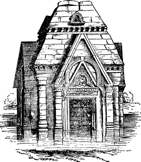 Temple Pandrethan Vintage Engraving 13515872 Vector Art At Vecteezy