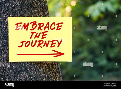 Inspirational Motivational Quote Of Embrace The Journey On Paper On A