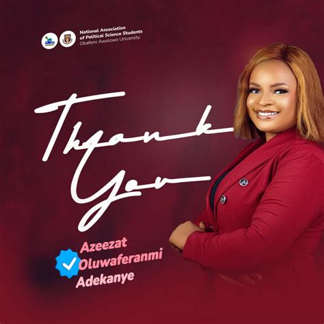 Azeezat Adekanye On Linkedin Last Month I Was Elected As The President Of My Departmental