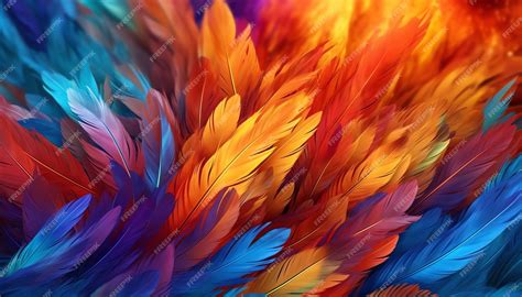 Premium Photo Dynamic Vibrant Feathers Background
