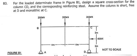 Solved 3 For The Loaded Determinate Frame In Figure B1
