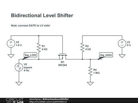 Mosfet Bidirectional Level Converter Electronics Q A CircuitLab