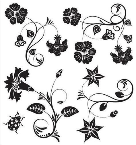 beautiful flower shadow vector free download