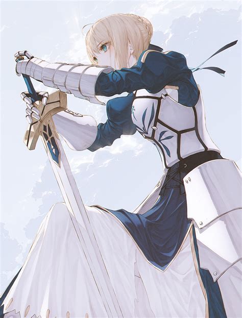 Fate Series Wanke Fatestay Night Blond Hair Anime Girls Saber