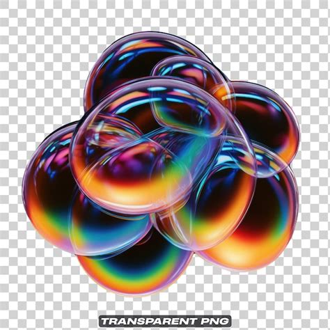 Premium Psd Iridescent Fluid Bubble Abstract Shape Isolated