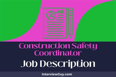 Construction Safety Coordinator Job Description Updated For 2026