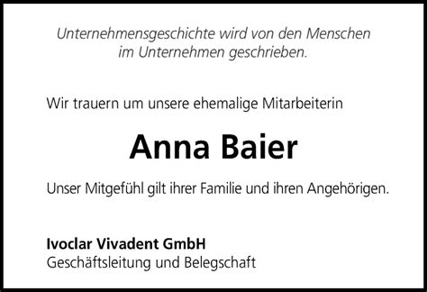 Traueranzeigen Von Anna Baier Ostalbtrauer