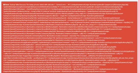 Error Backup Failed Because The Dump Process Failed With Exitcode 1