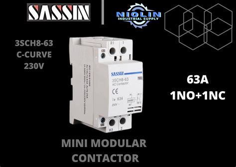 Sassin Miniature Modular Contactor 63a Niolin Industrial Supply