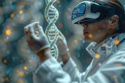 Premium Photo The Scientists Mind Merges With The Virtual Realm