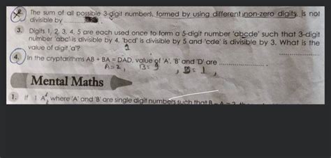 2 The Sum Of All Possible 3 Digit Numbers Formed By Using Different N