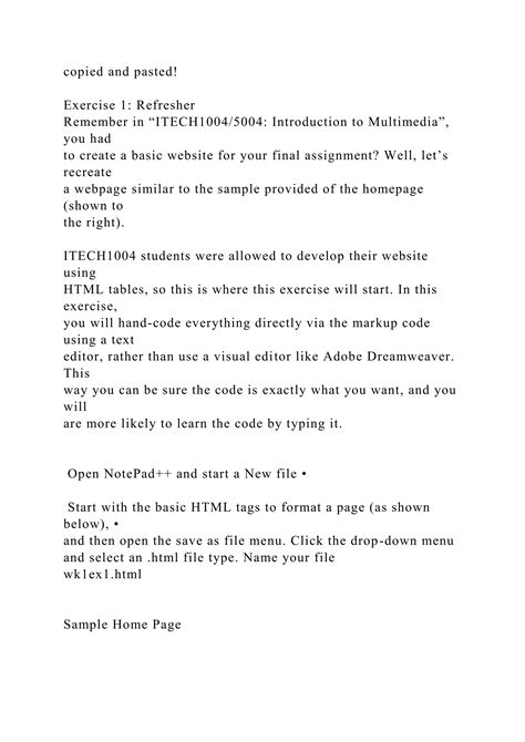 ITECH Lab HTML CSS Intro And Needs Analysis Pdf Docx