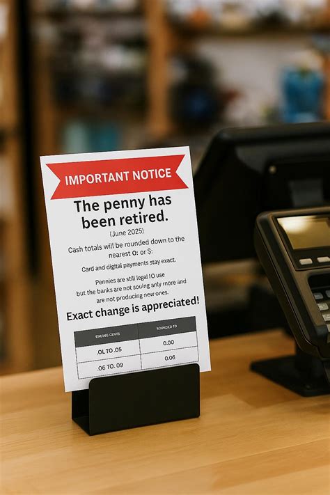 Penny Phase Out Sign Editable Cash Register Notice Digital Canva