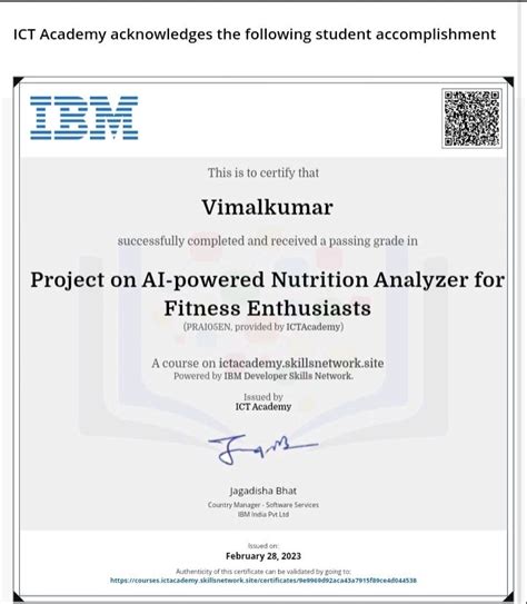 vimalkumar m on linkedin i m complete ibm certified project