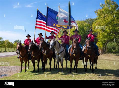 The 1st Infantry Division Commanding Generals Mounted Color Guard Poses For A Photo Oct 1