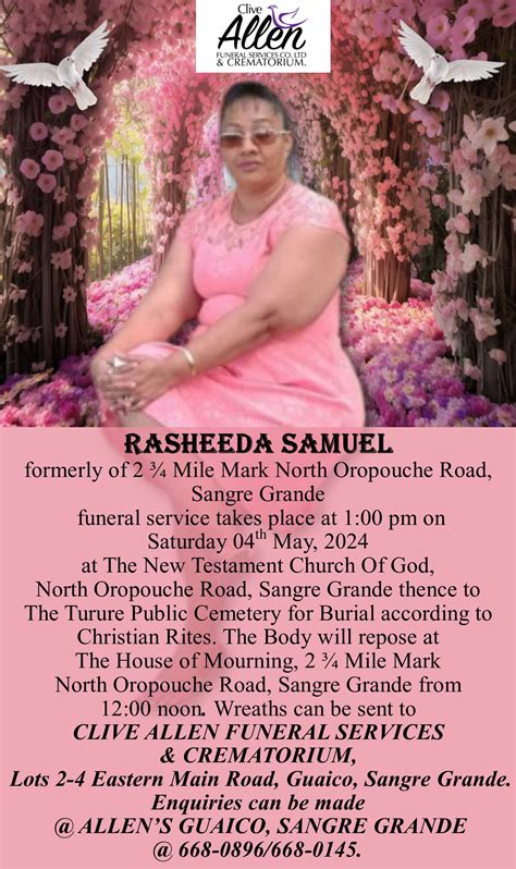 Rasheeda Samuel Clive Allen Funeral Services Co Ltd And Crematorium