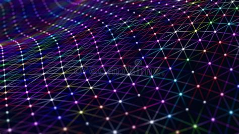 Abstract Dynamic Wave Of Particles And Lines Big Data Network Or Connection Digital