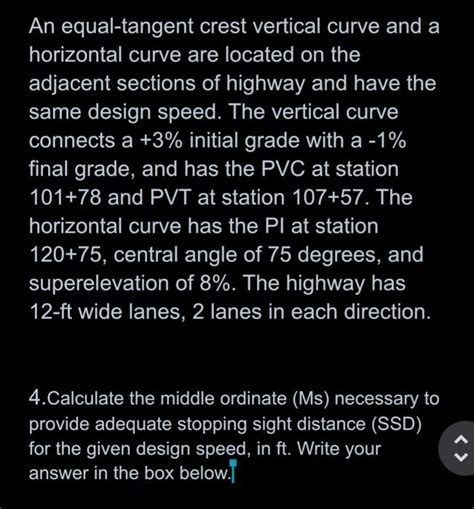 solved an equal tangent crest vertical curve and a
