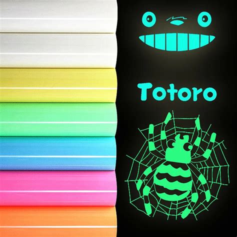 5pcs Bundle Heat Transfer Vinyl Film Glow In Dark Iron On Tshirt Pu Htv