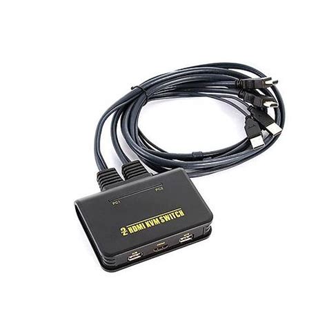 2 Port USB HDMI KVM Switch Kablo Adaptör Fan Network Usb Çevirici