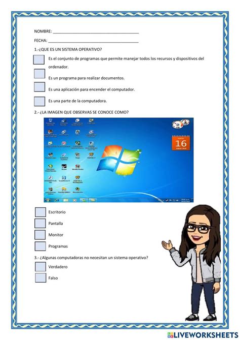 Sistema Operativo De Windows Interactive Worksheet Clase De