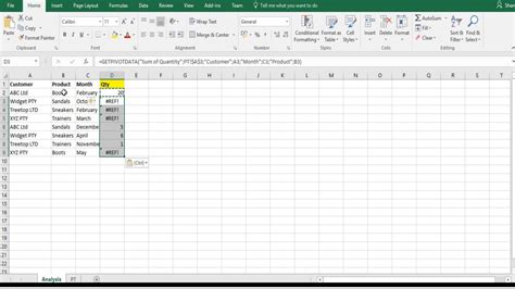 Excel Skills 2016 9 Getpivotdata Formula Ref Tidy Up Using
