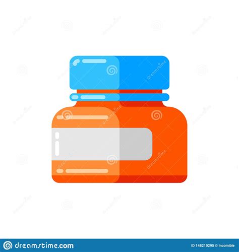 Poder Del Icono De Las P ldoras En Estilo Plano Ilustración del Vector Ilustración de tarro