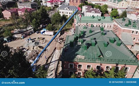 Construction Crane Carrying Plank For Loading Materials Stock Video