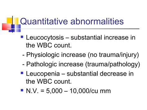 Abnormalities Of Wbc Ppt