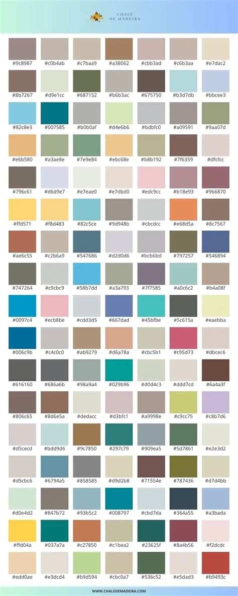 Tabela De Cores De Tinta Para Parede 117 Cores E Tons