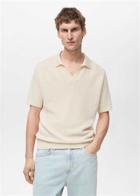 Fine Knit Polo Shirt Men Mango United Arab Emirates