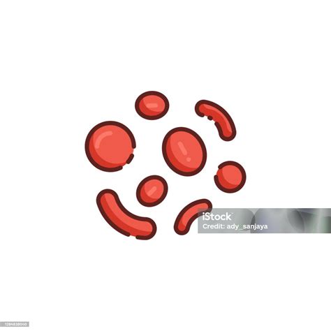 혈액 세포 벡터 아이콘 모바일 컨셉과 웹 디자인에 대한 플랫 사인이 채워져 있습니다 백혈병 혈액 세포 글리프 아이콘 기호 로고 일러스트레이션 벡터 그래픽 0명에 대한 스톡