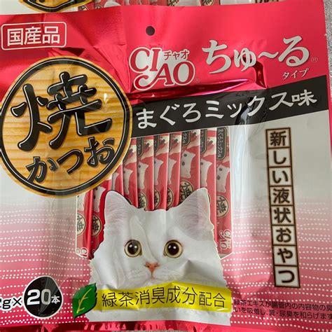 いなば チャオ ちゅーる 焼かつお まぐろミックス味 12g×20本×4袋分 計80本 チュール ちゅ〜る 猫 中身のみバラ梱包｜paypayフリマ
