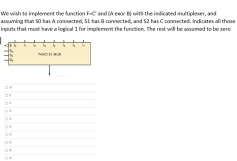 solved we wish to implement the function f c′ and a exor b