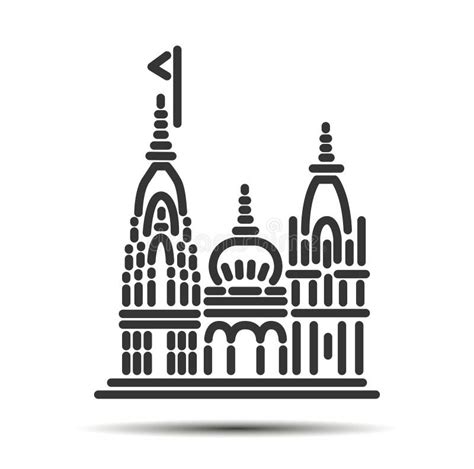 Icono Del Vector De Ilustración Del Templo Kashi Vishwanath Ilustración