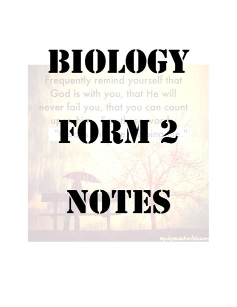 Biology Form 2 Notes Biology Form 2 Notes Movement Of Substances From One Part Of The Body To