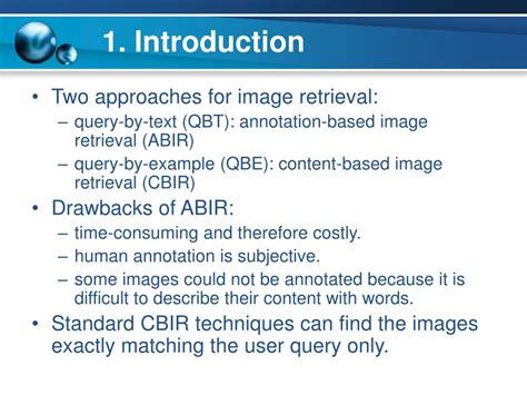 Ppt Color Histogram And Discrete Cosine Transform For Color Image