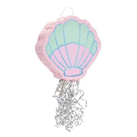 Pull String Seashell Pinata Mermaid Birthday Decorations Under The