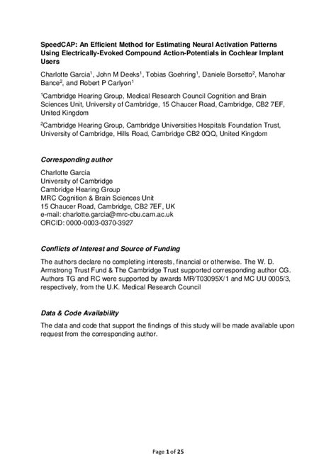 Pdf Speedcap An Efficient Method For Estimating Neural Activation