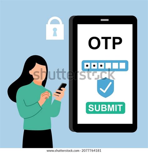 Woman Using Security Otp One Time Stock Vector Royalty Free Shutterstock
