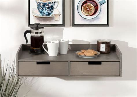 Kitt Floating Shelf Console Table Wood Floating Shelves Floating Shelf With Drawer Floating