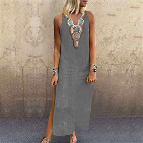 Cybermonday Deals Dresses For Women Sun Dress V Neck Sleeveless Tank
